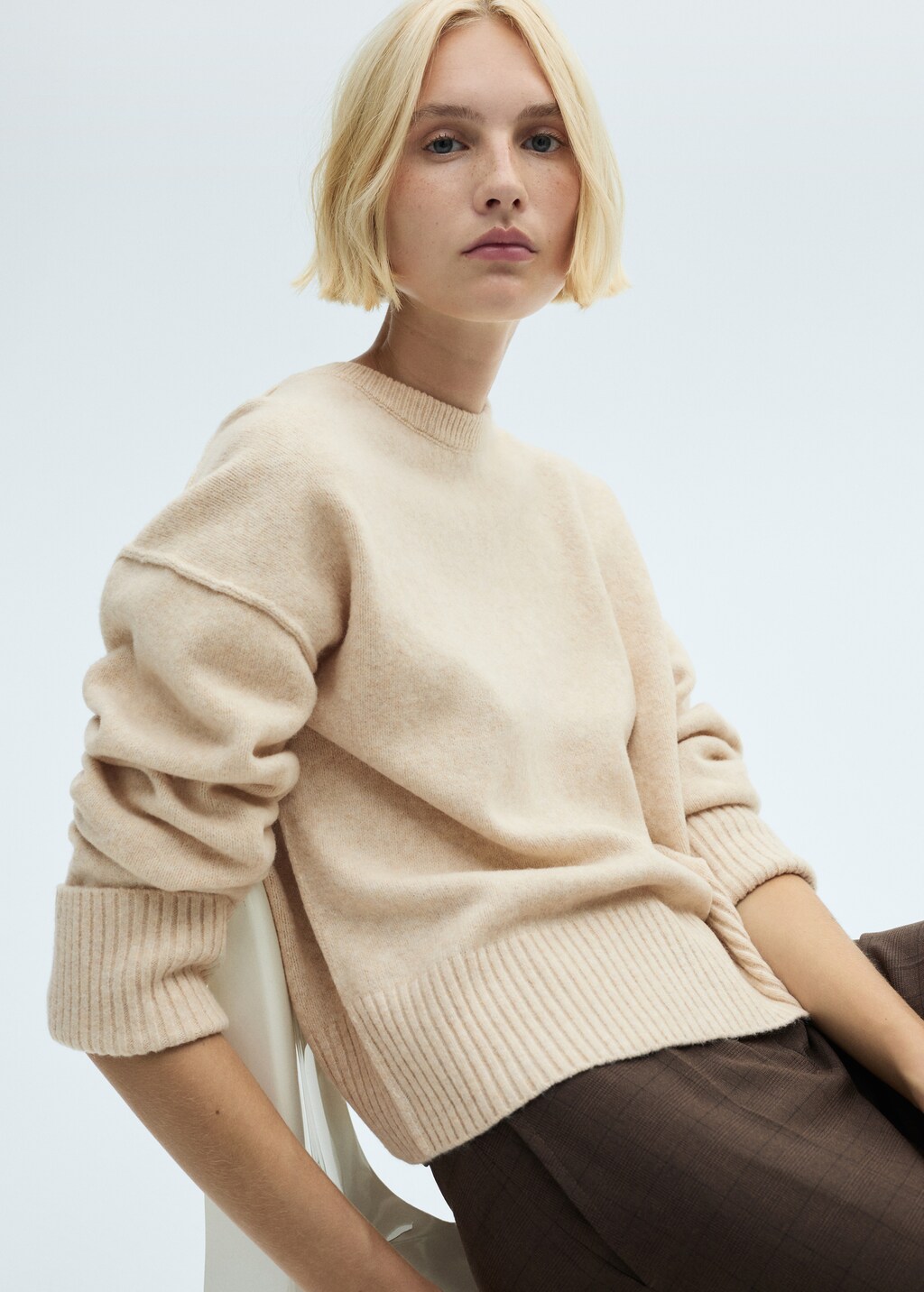 Rolled-up sleeves sweater - Women | MANGO United Kingdom