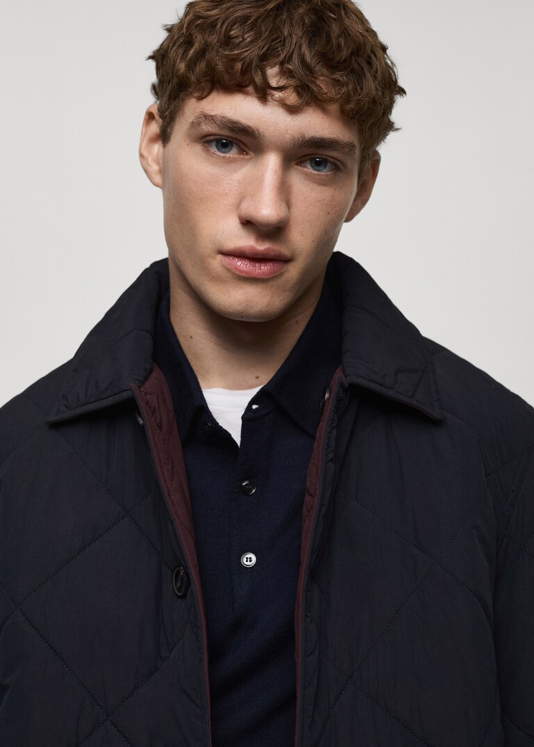 Two-tone reversible quilted jacket - Men | MANGO USA