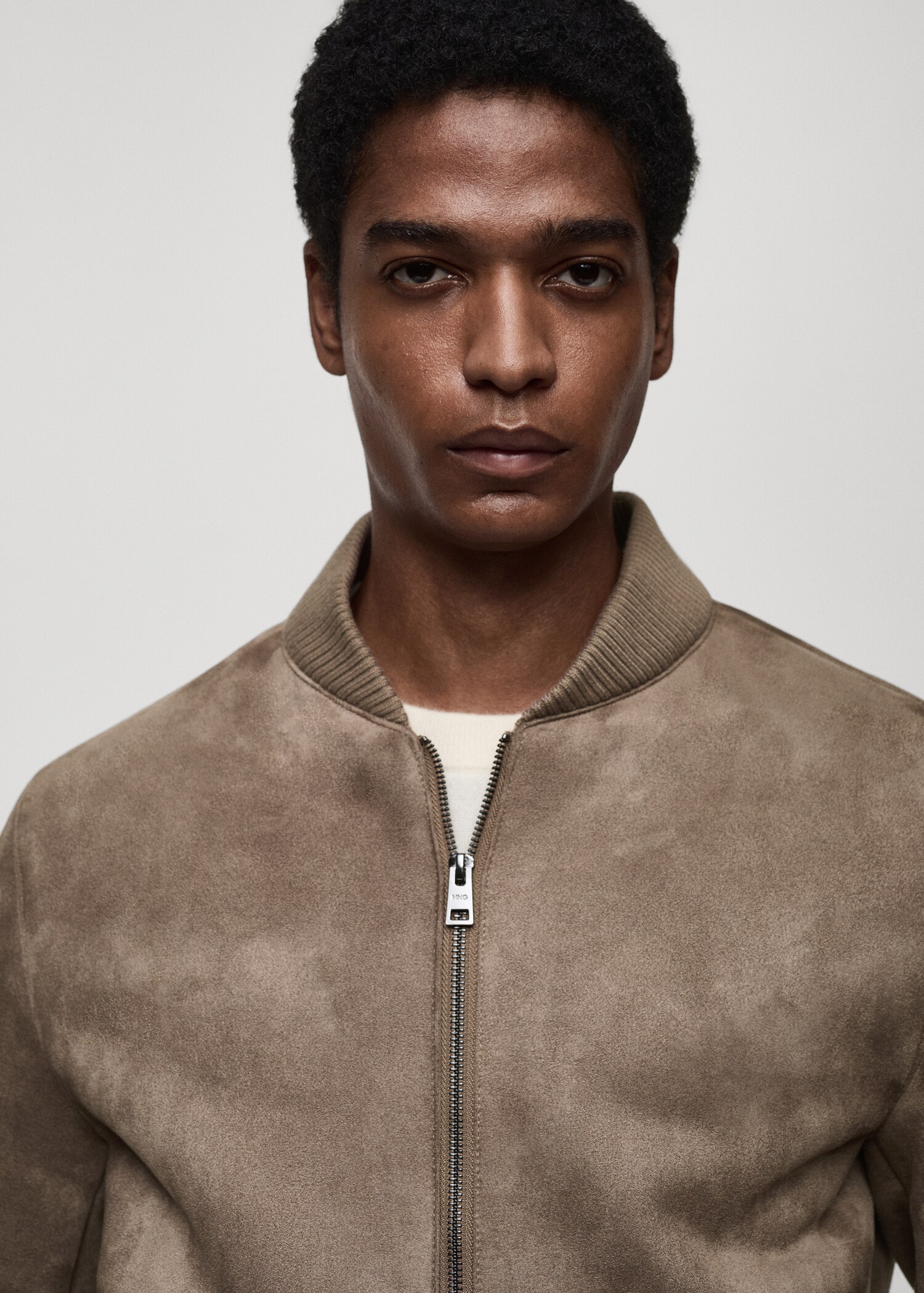 Suede-effect bomber jacket - Men | MANGO India