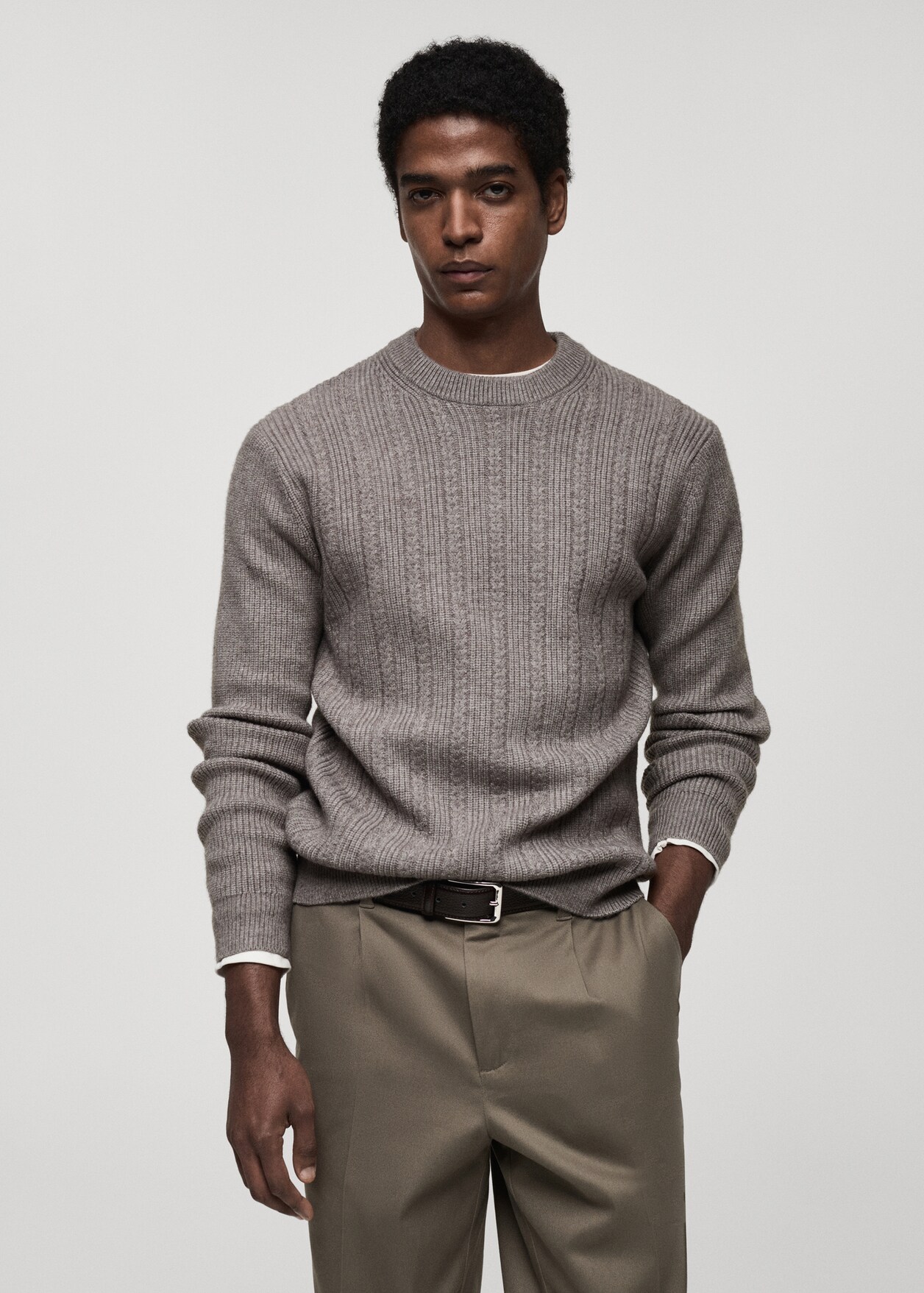 Combined knitted sweater - Men | MANGO USA