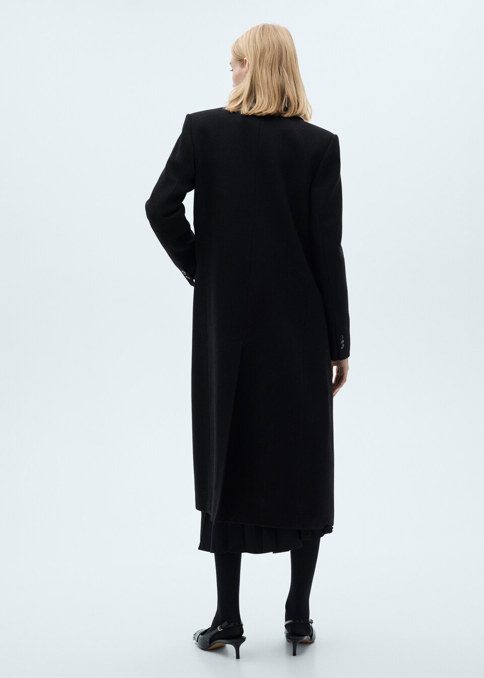 Long structured wool coat - Women | MANGO USA
