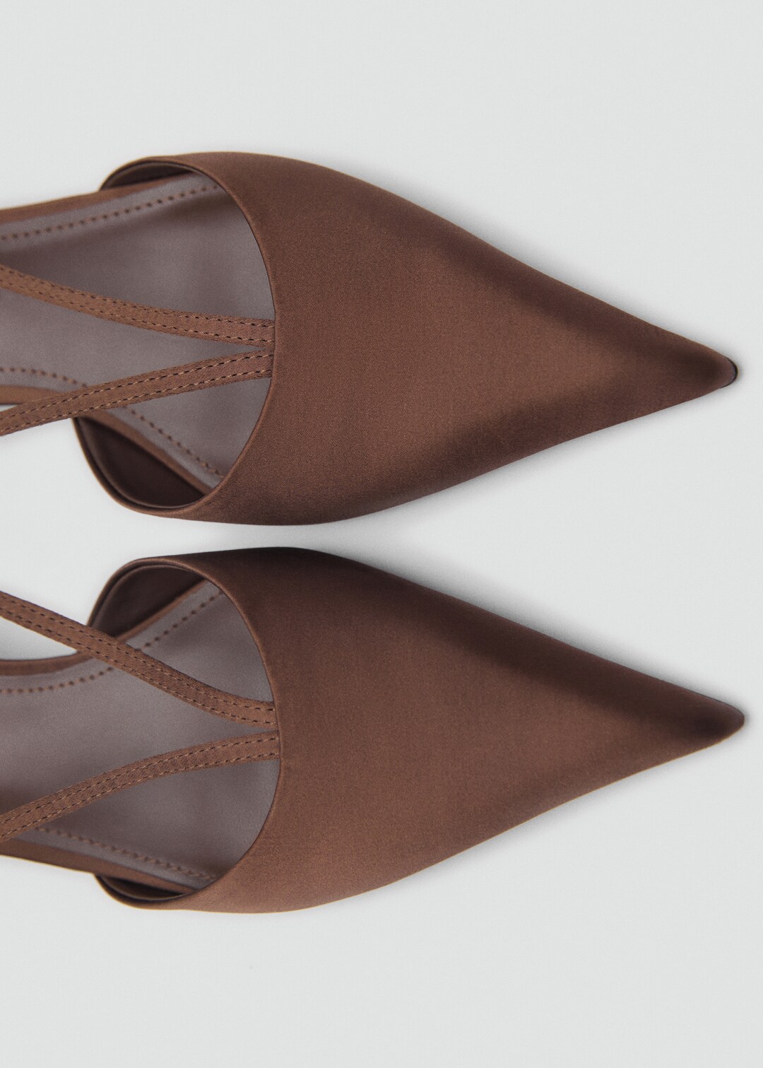 Satin kitten-heel shoes with straps - Women | MANGO USA