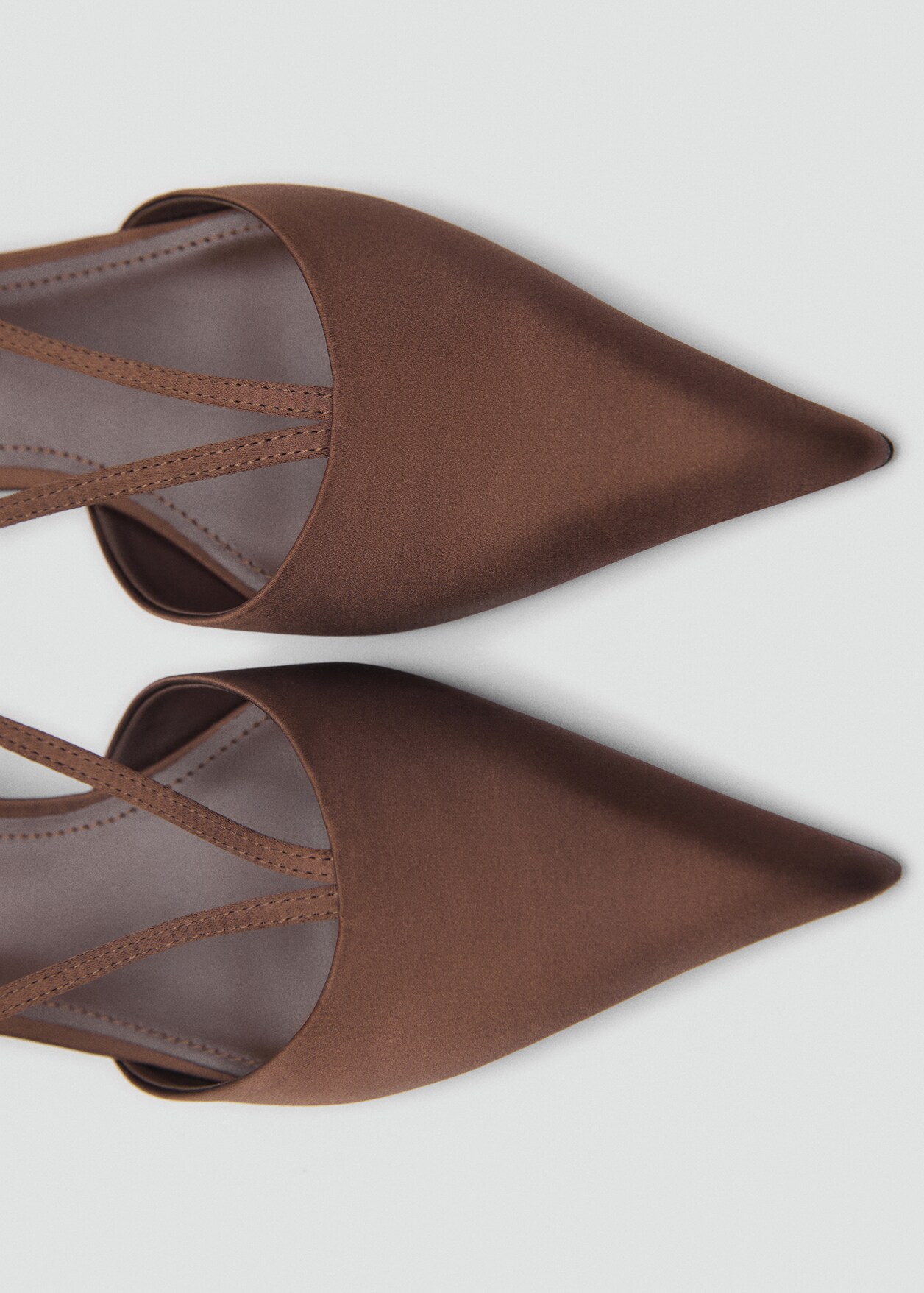 Satin kitten-heel shoes with straps - Women | MANGO USA