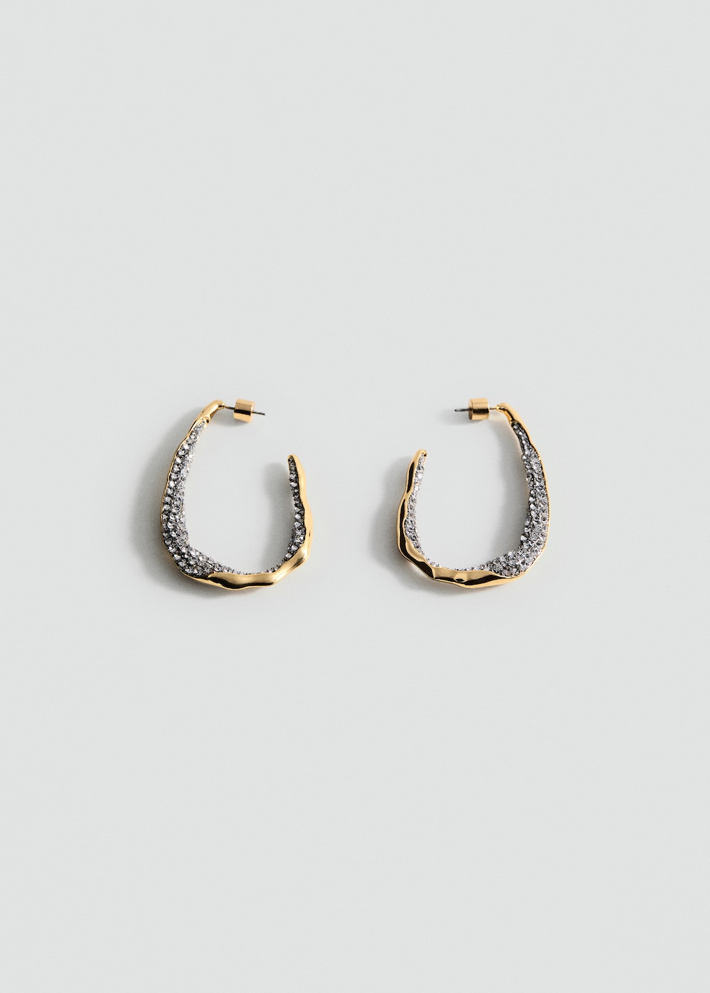 Hoops crystal earrings - Women | MANGO USA Hoops crystal earrings - Women | MANGO USA