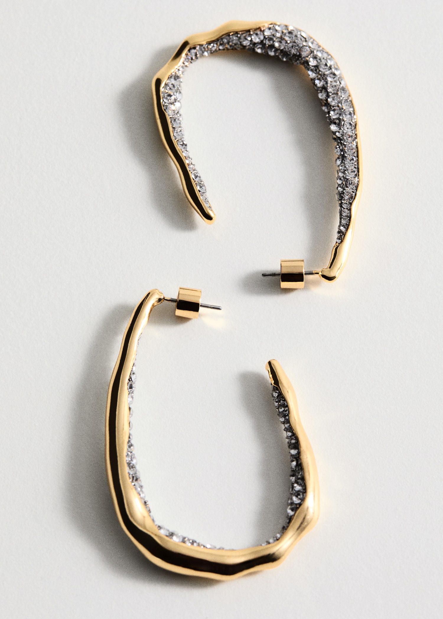 Hoops crystal earrings - Women | MANGO USA Hoops crystal earrings - Women | MANGO USA