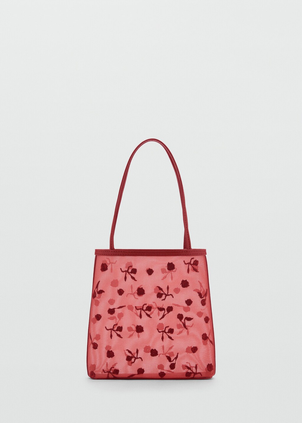 Flower-embroidered mesh bag - Women | MANGO USA