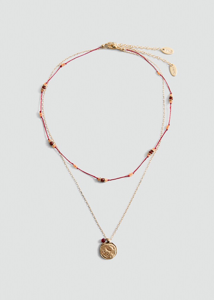 Combined double-pendant necklace - Women | MANGO USA