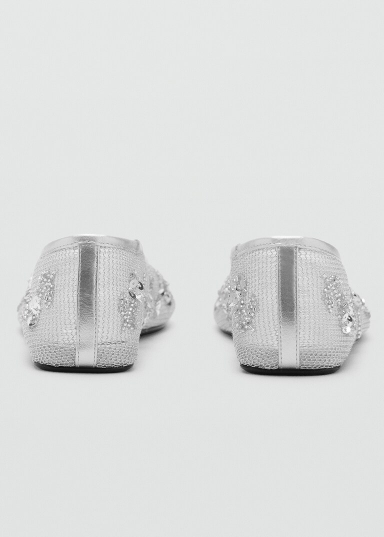 Sequin embroidered mesh ballerina - Women | MANGO United Kingdom