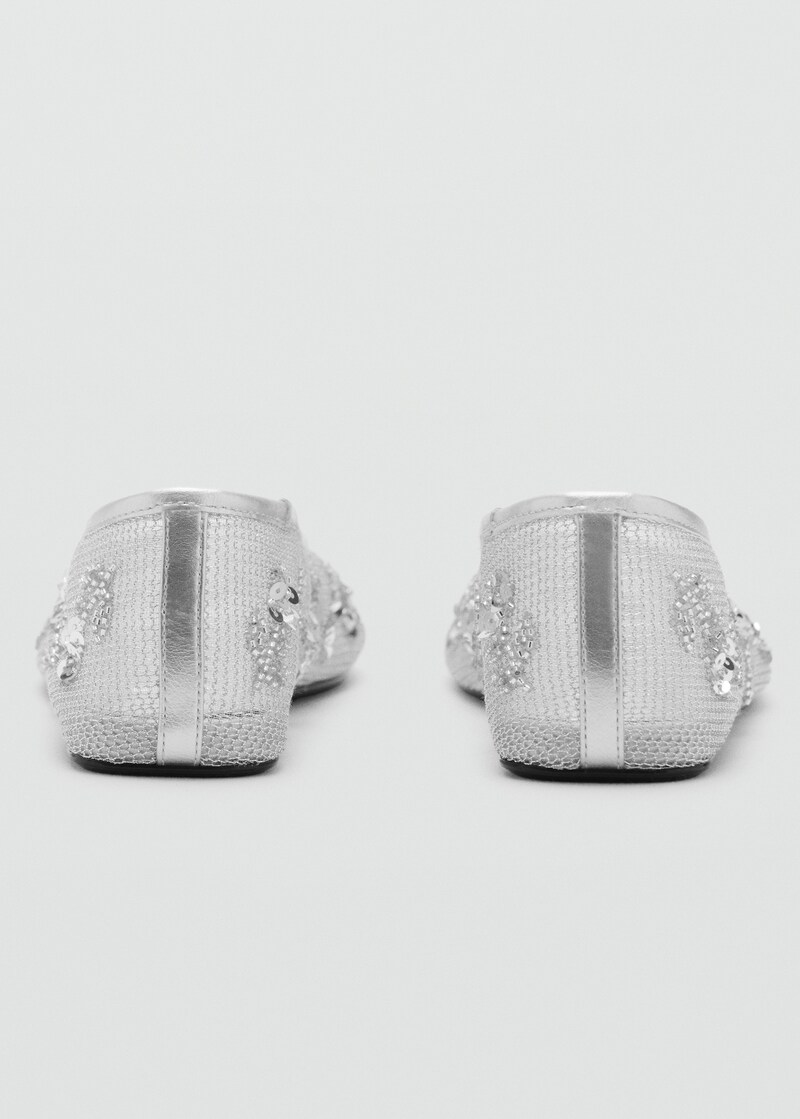 Sequin embroidered mesh ballerina - Women | MANGO United Kingdom