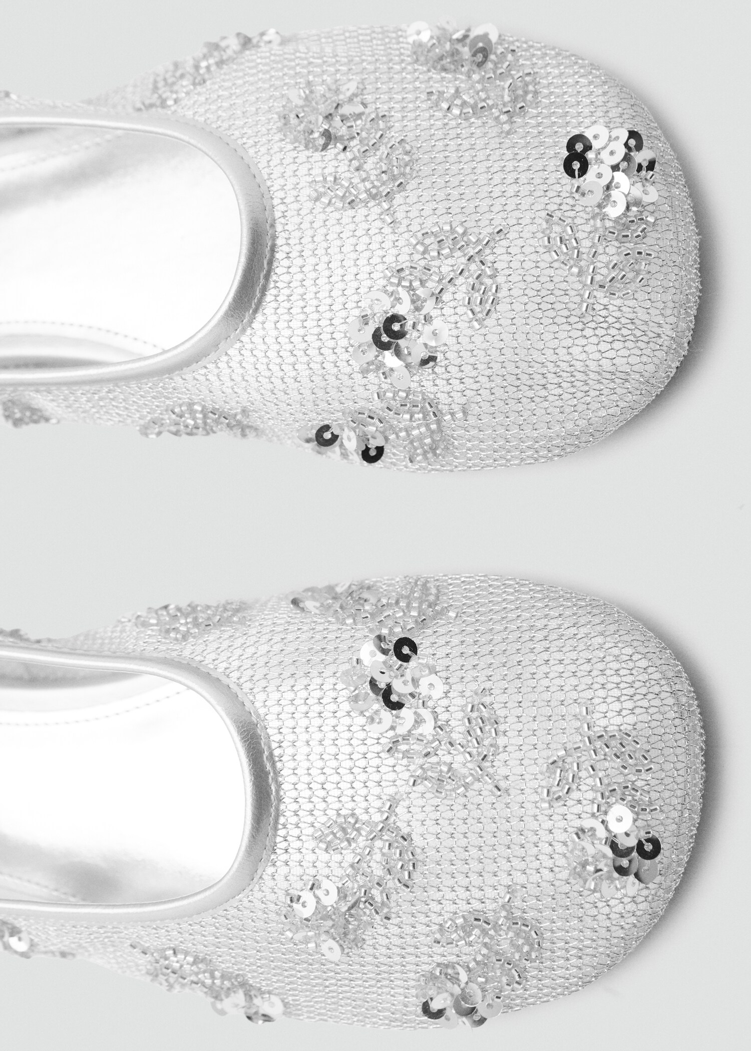Sequin embroidered mesh ballerina - Women | MANGO United Kingdom