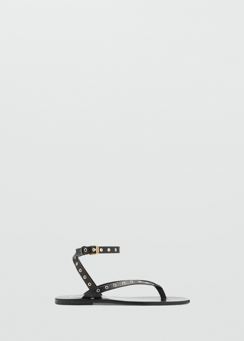 Leather sandal with die-cut straps - Women | MANGO Libya