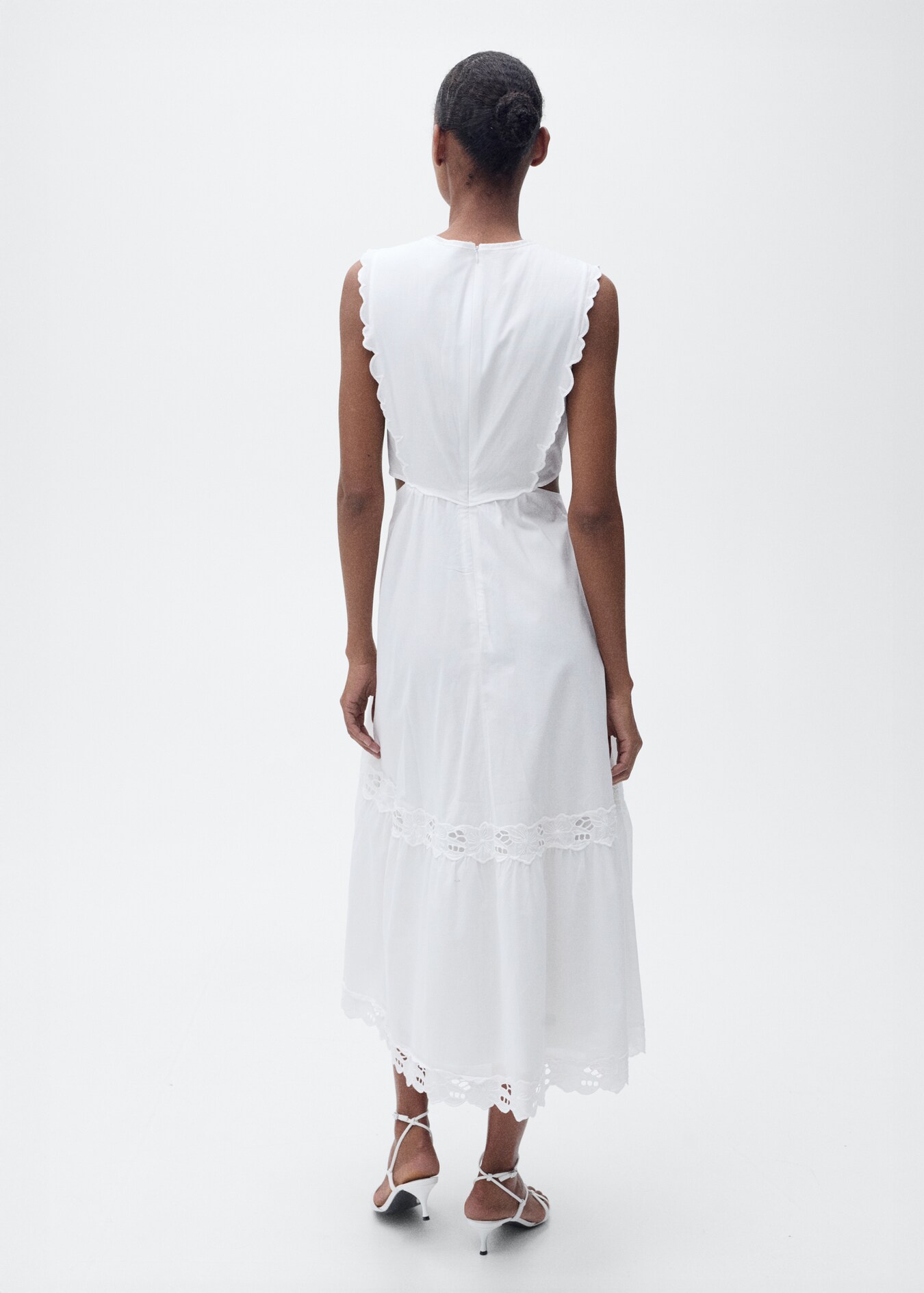 Embroidered dress with side slits - Women | MANGO USA