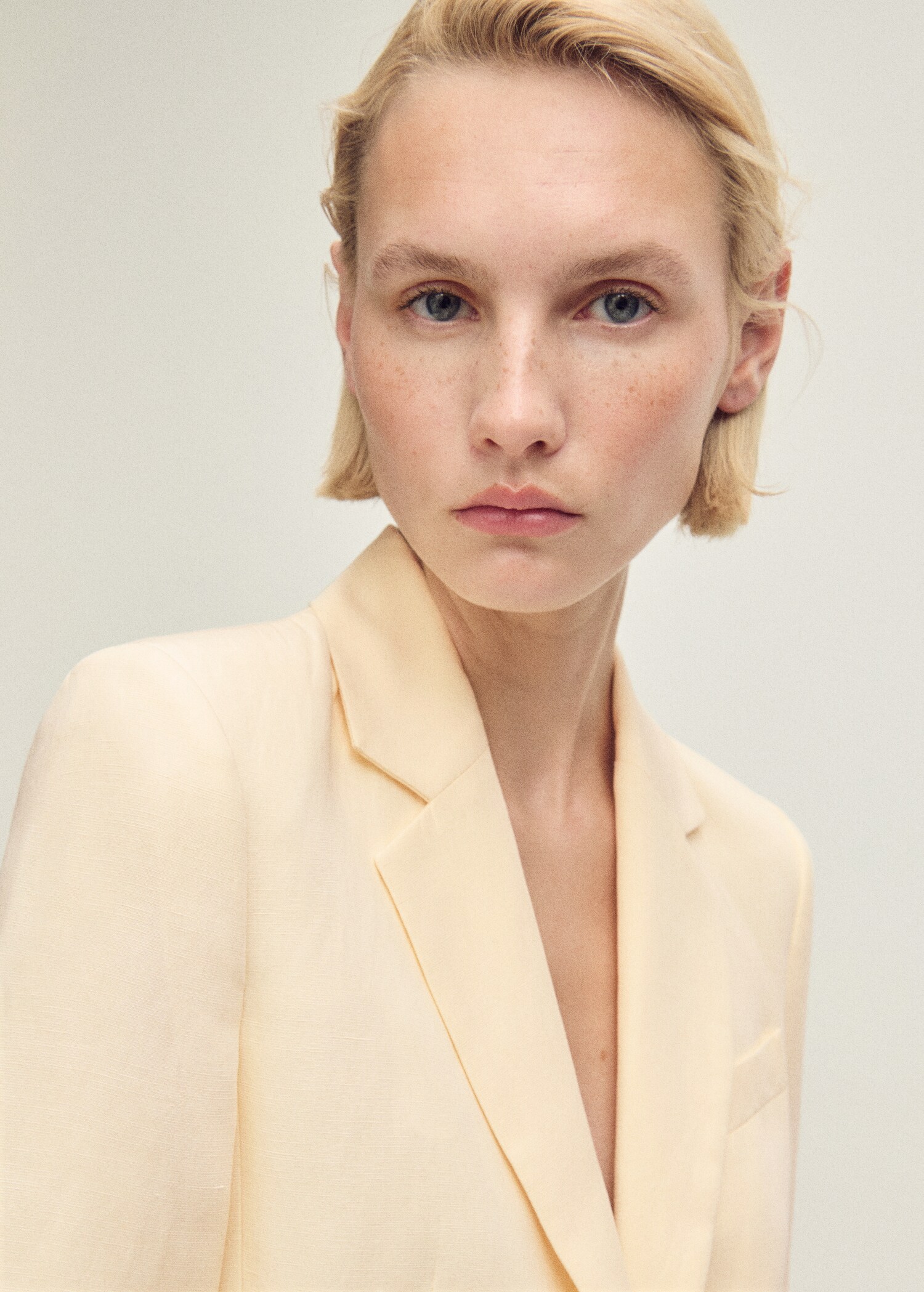 Linen-blend suit blazer - Women | MANGO USA