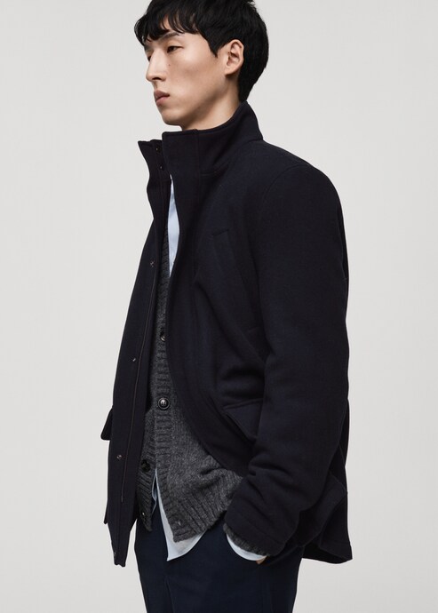 Quilted wool inner coat - Men | MANGO USA