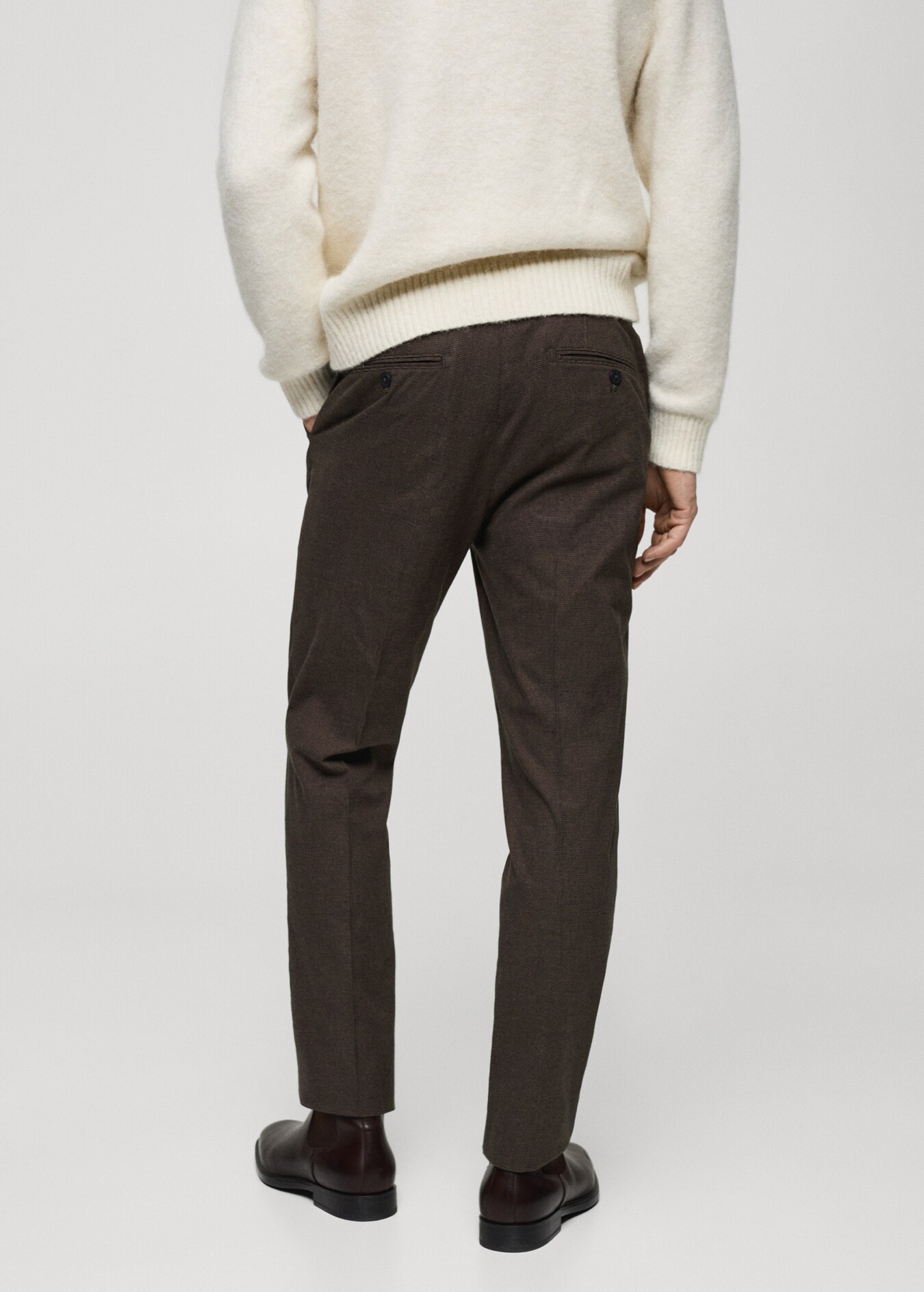 Micro-houndstooth flannel pants - Men | MANGO USA