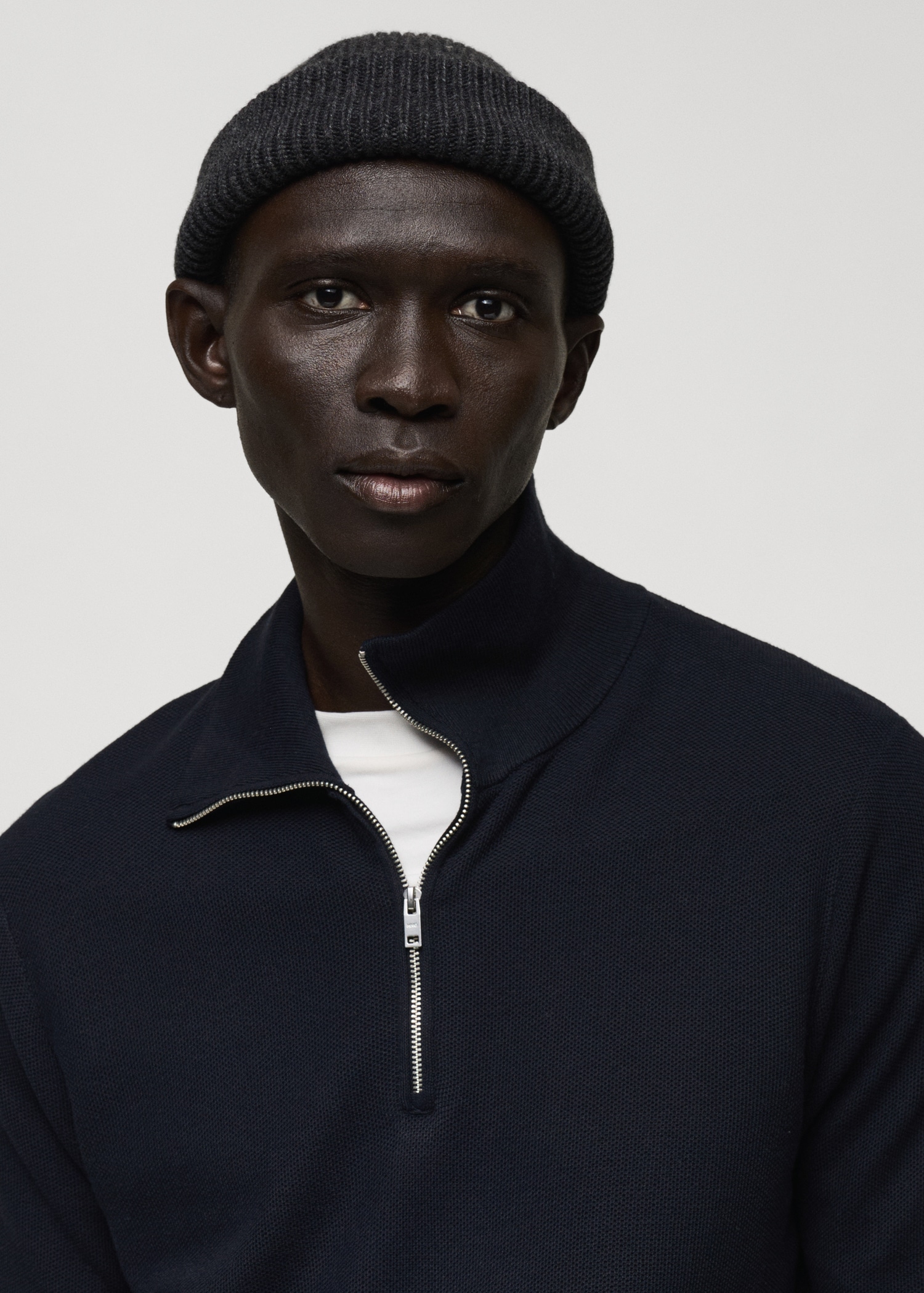 Microstructure sweater with zipper collar - Men | MANGO USA Microstructure sweater with zipper collar - Men | MANGO USA