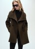 Midi wool coat with wraparound collar - Women | MANGO USA