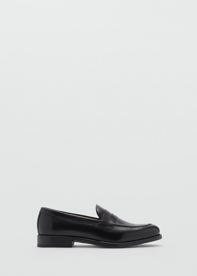 Leather penny loafers - Men | MANGO USA