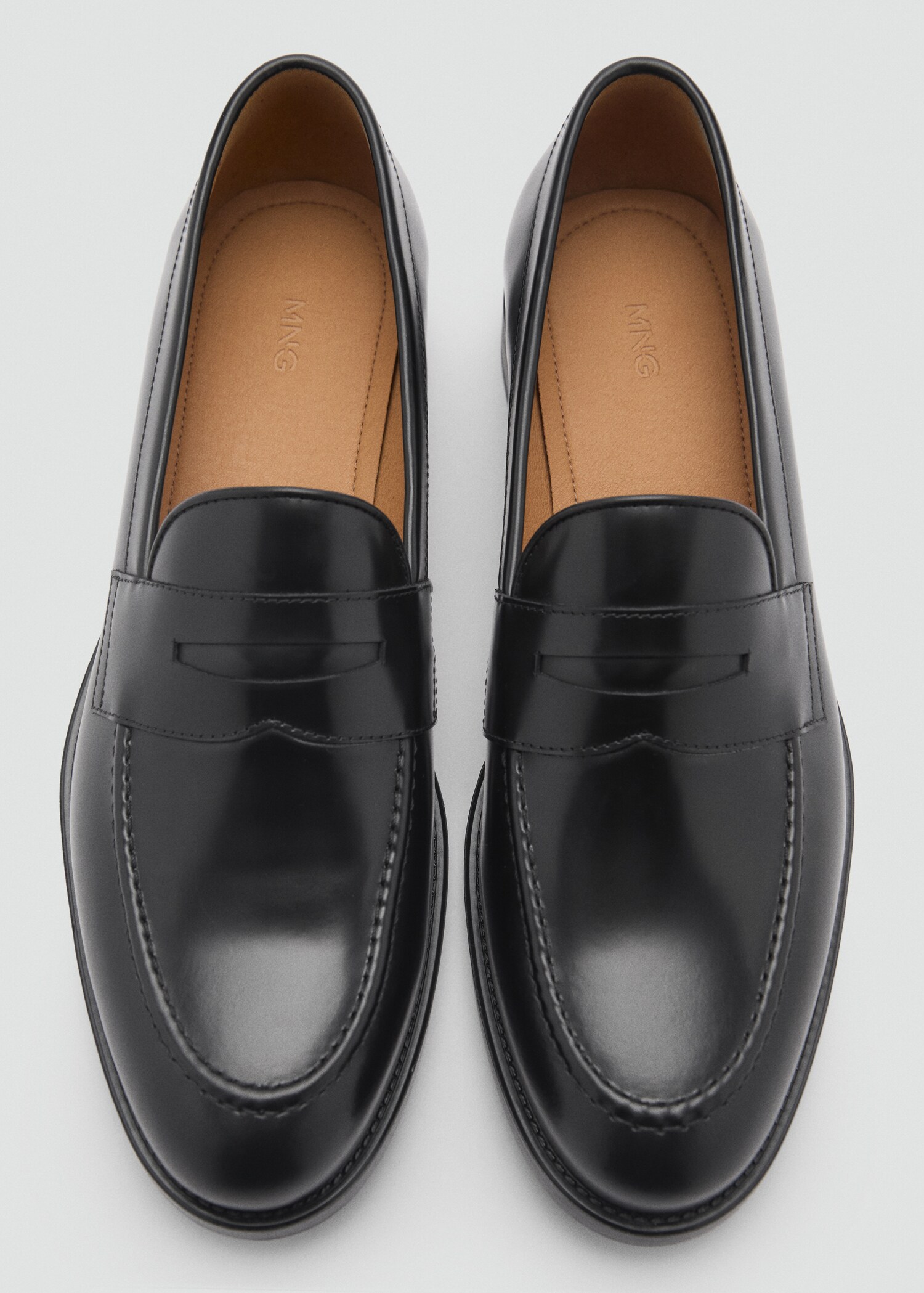 Leather penny loafers - Men | MANGO USA