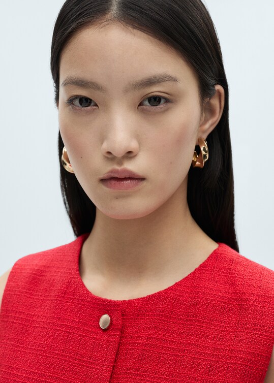 Tweed vest with buttons - Women | MANGO USA