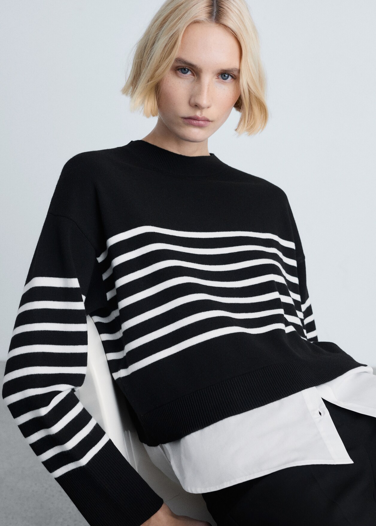 Combined knitted sweater - Women | MANGO United Kingdom