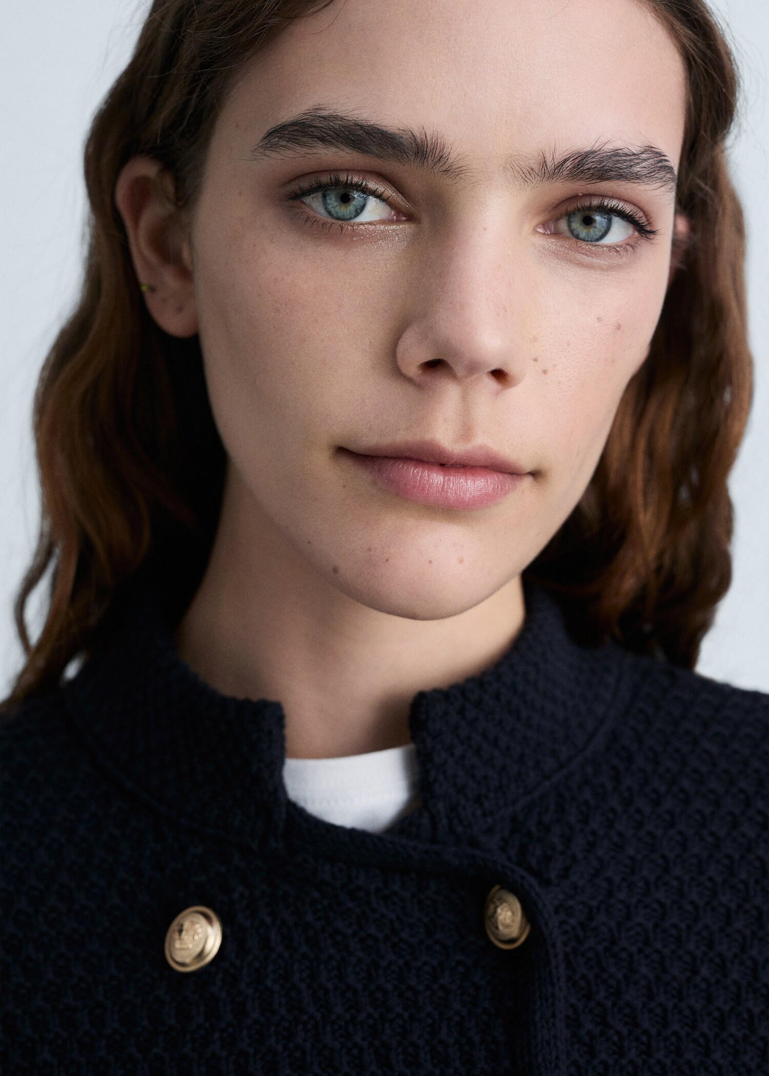 Double-breasted knitted jacket - Women | MANGO United Kingdom