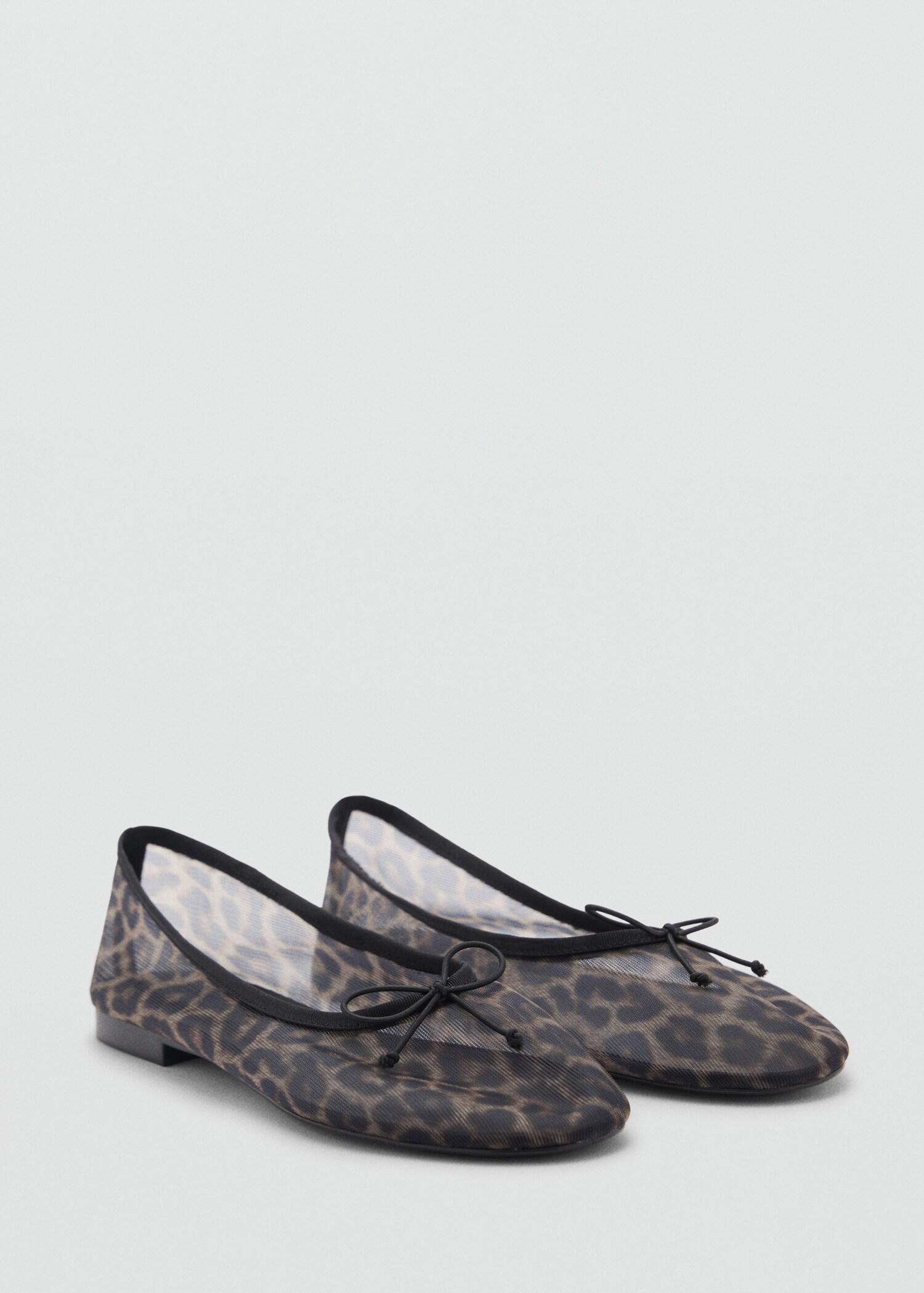 Animal-print mesh ballerina flats - Women | MANGO Philippines