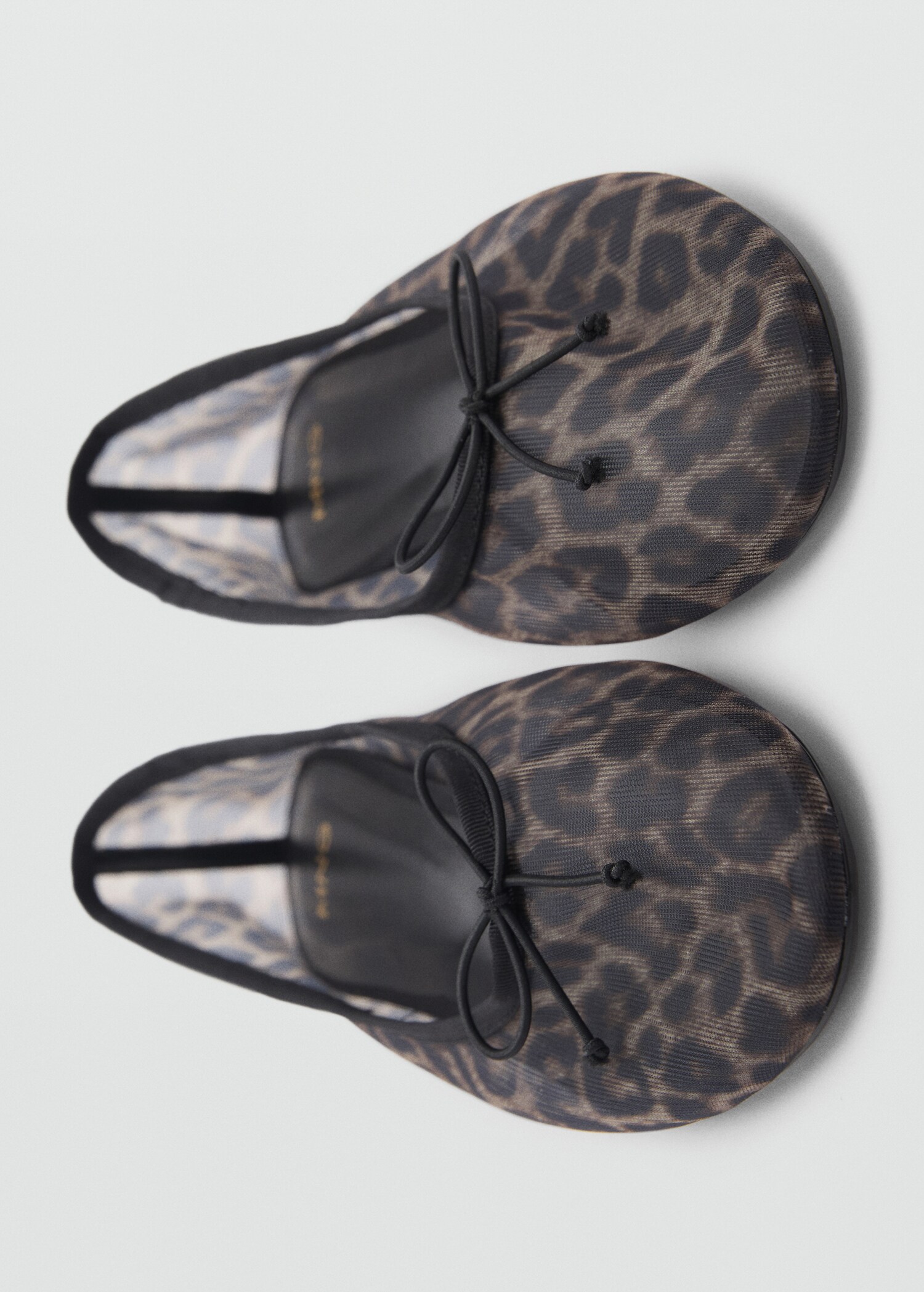 Animal-print mesh ballerina flats - Women | MANGO Philippines
