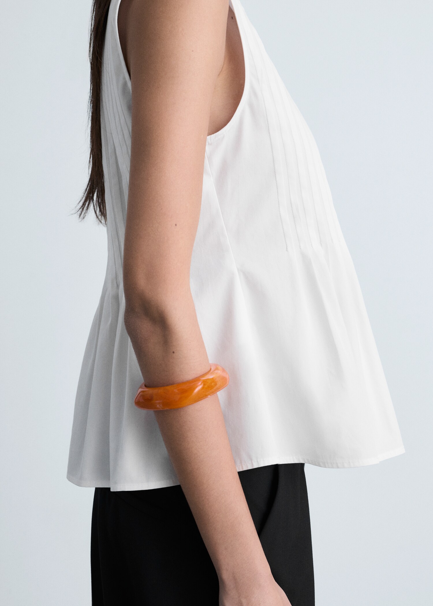 Cotton Pleats Top Women Mango Usa