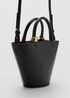 Mini shopper bag with metallic detail - Women | MANGO USA