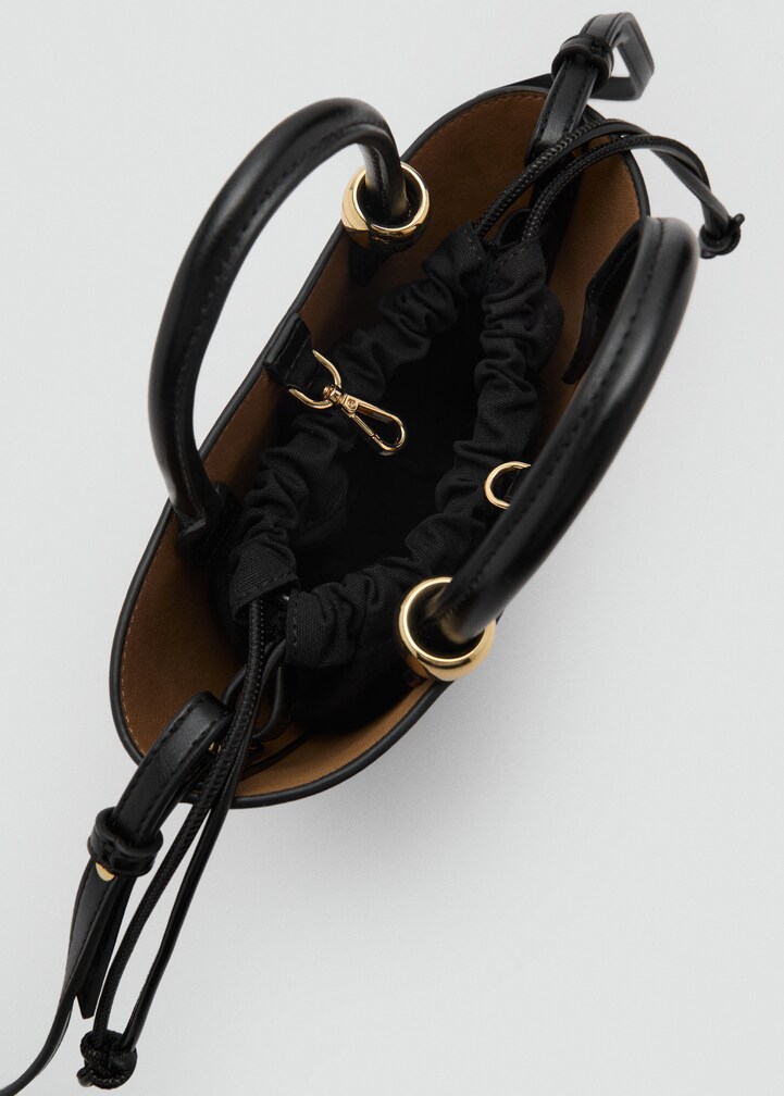 Mini shopper bag with metallic detail - Women | MANGO USA