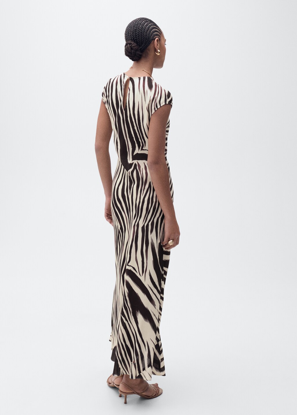 Zebra-print midi-dress - Women | MANGO USA