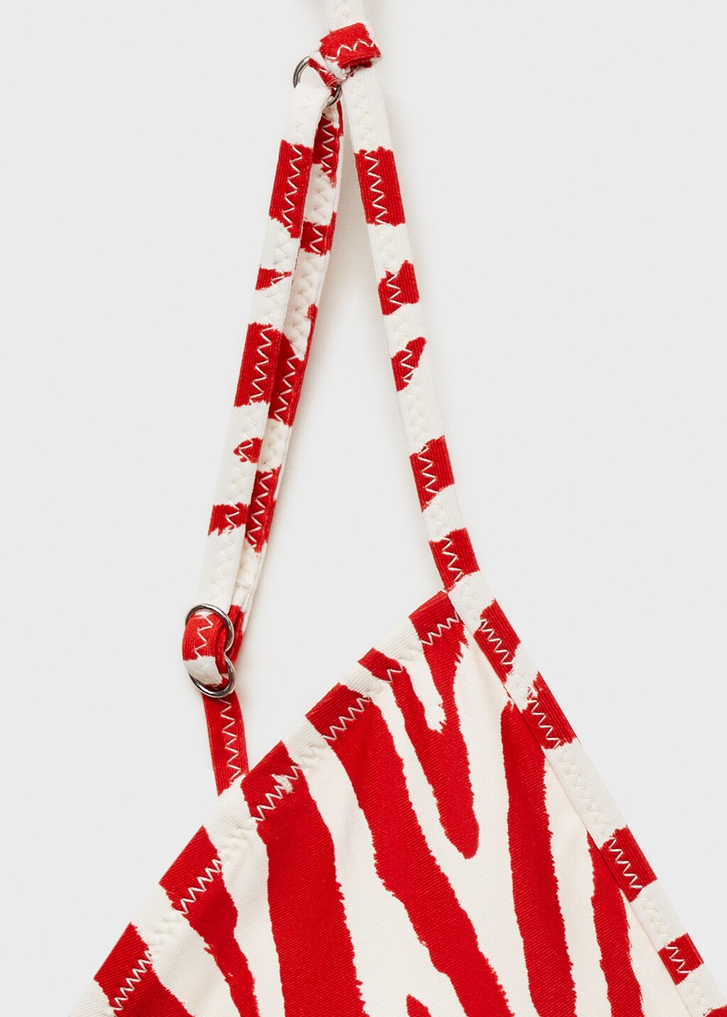 Zebra-print triangle bikini top - Women | MANGO USA