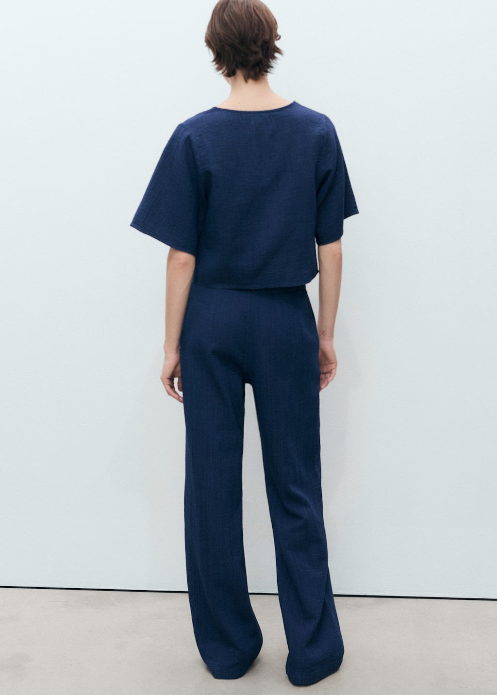 High-waisted soft denim pants - Women | MANGO USA High-waisted soft denim pants - Women | MANGO USA