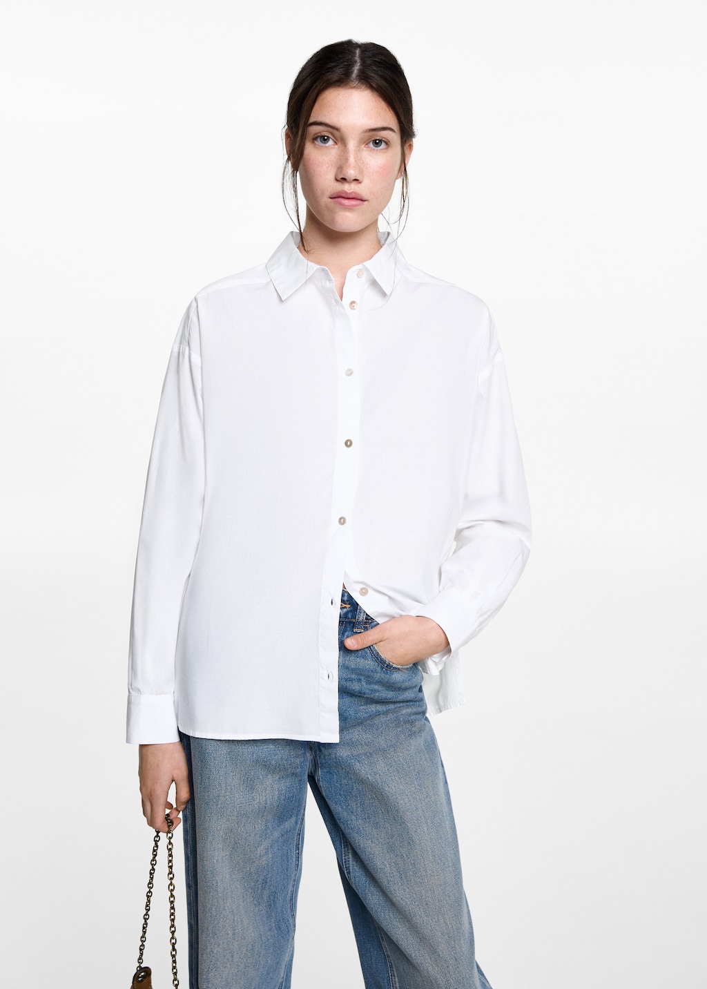 Oversize cotton shirt - Teen | MANGO USA Oversize cotton shirt - Teen | MANGO USA