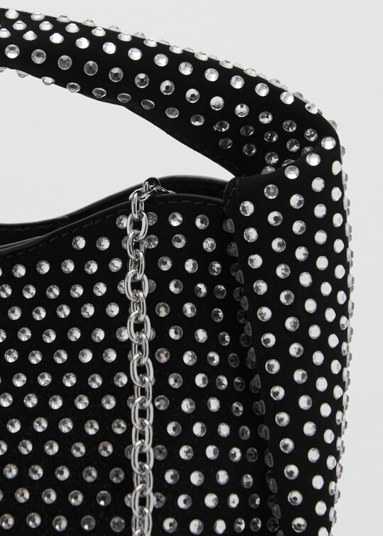 Mini rhinestone chain bag - Women | MANGO USA