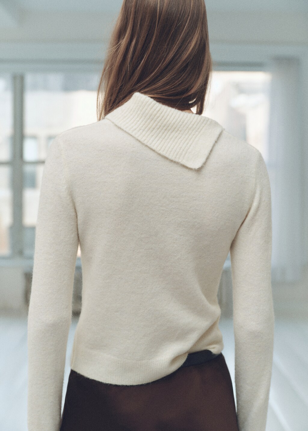 Sweater with wraparound lapel neck - Women | MANGO USA Sweater with wraparound lapel neck - Women | MANGO USA