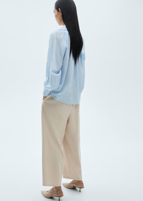 Puffed sleeves cotton blouse - Women | MANGO USA Puffed sleeves cotton blouse - Women | MANGO USA