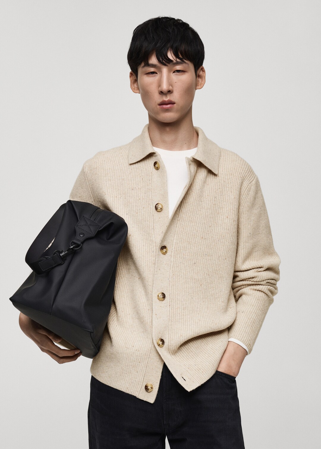 Ribbed knit cardigan - Men | MANGO USA