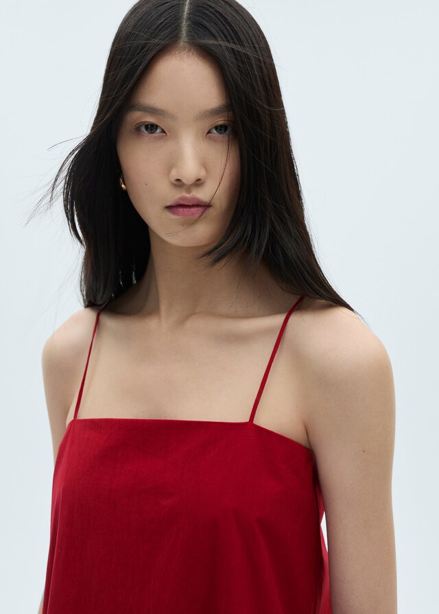 Ruffle dress with thin straps - Women | MANGO USA