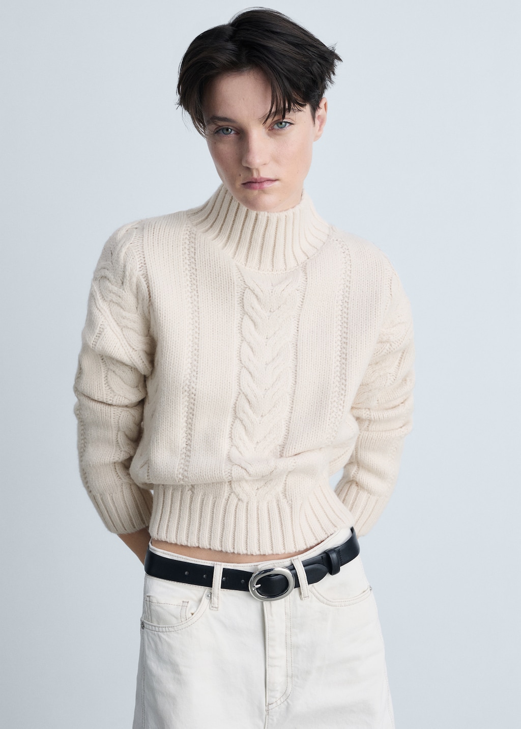 Braided Sweater With Perkins Neck Women MANGO USA braided-sweater-with-perkins-neck-women-mango-usa