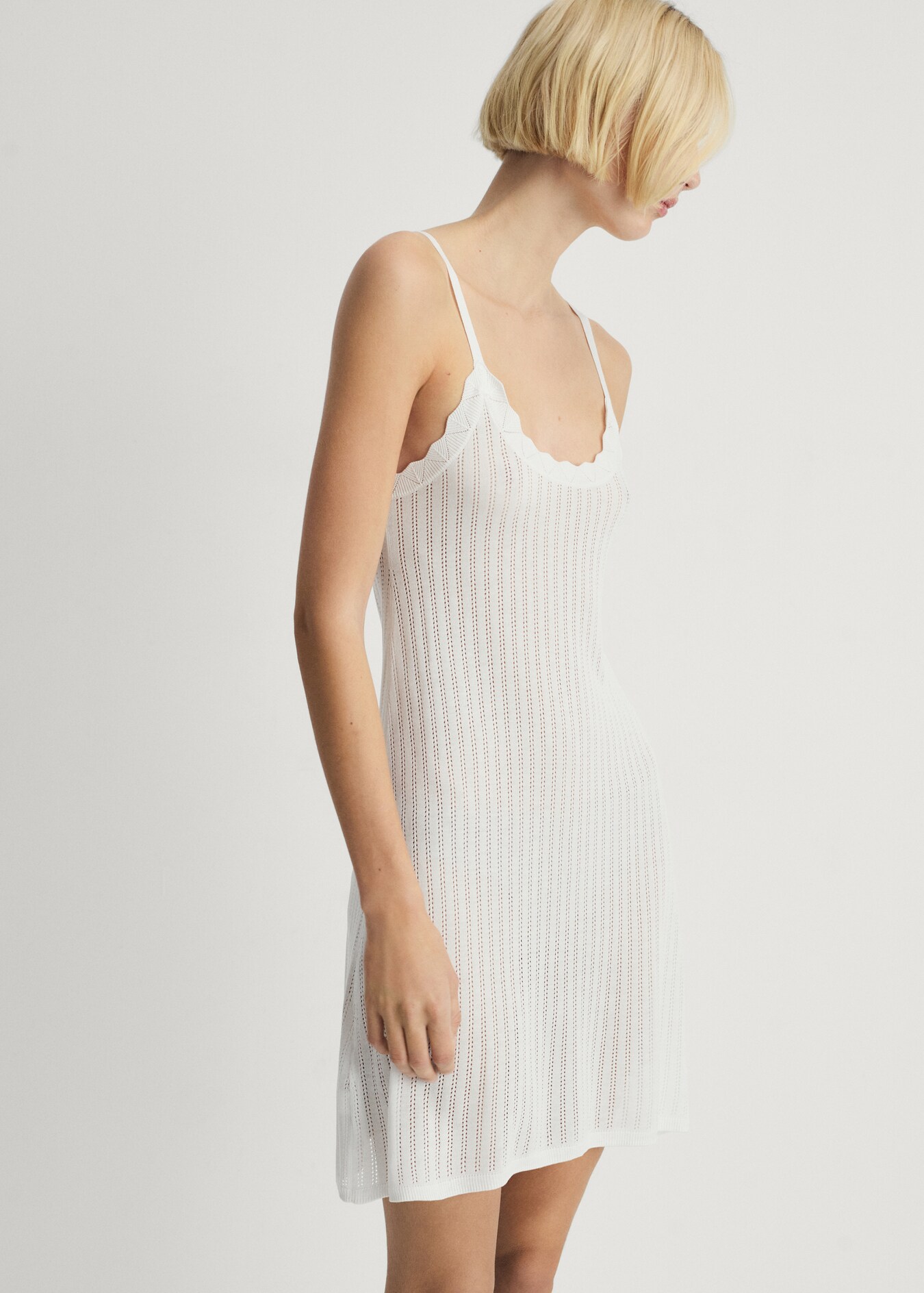 Nightgown with pointelle detail - Women | MANGO USA