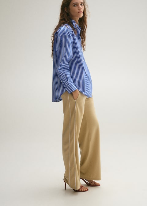 Camisa Rayas Combinada Mujer Mango Colombia