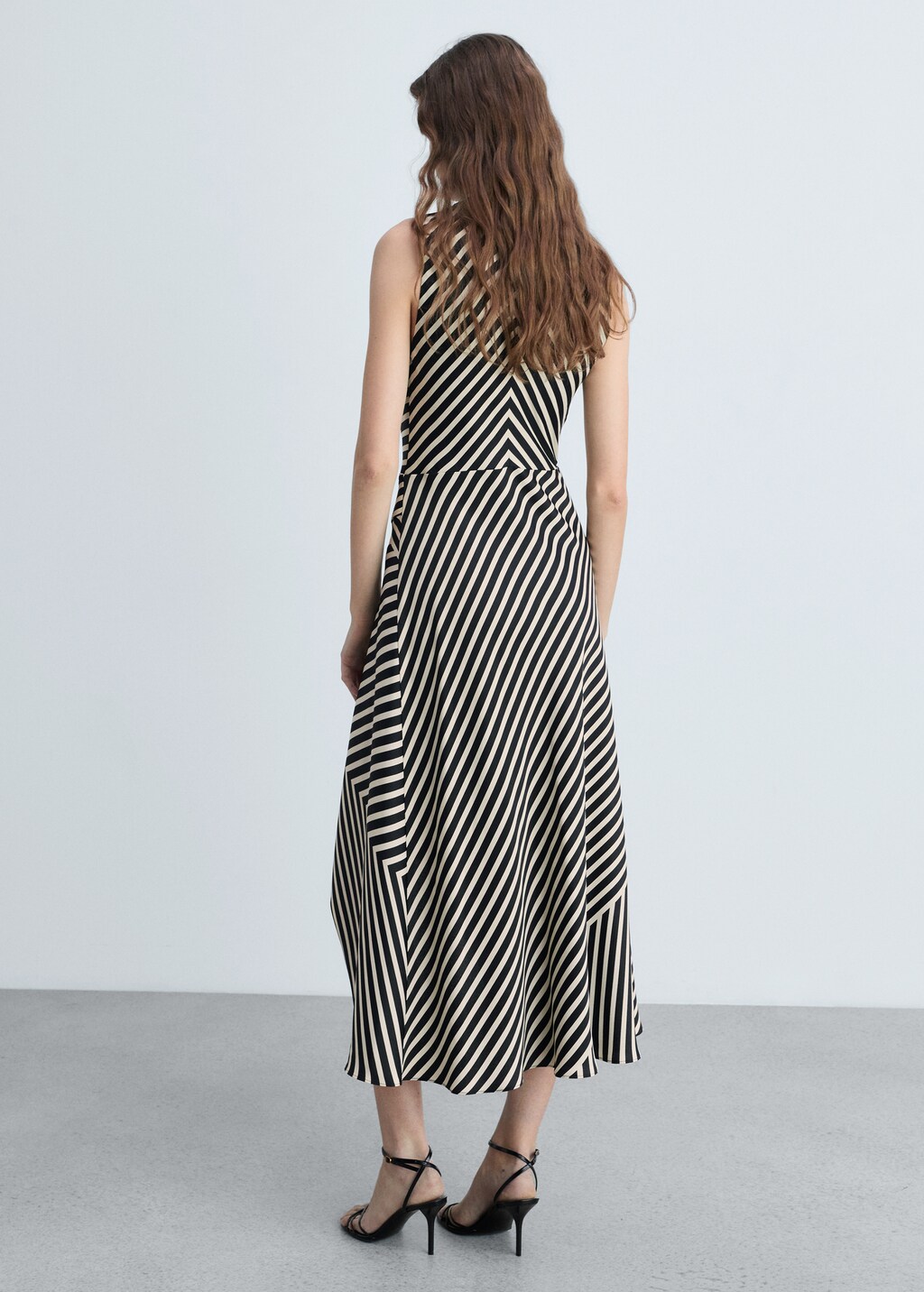 Asymmetrical stripe-print dress - Women | MANGO USA