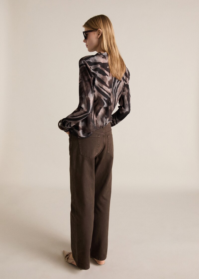 Zebra satin blouse - Women | MANGO USA