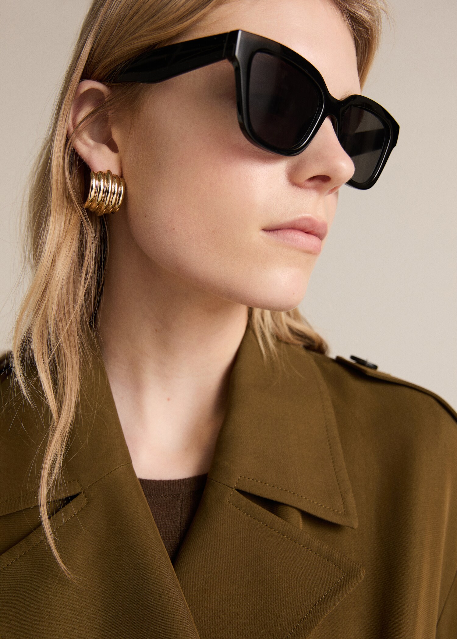 Oversized long lyocell trench coat - Women | MANGO USA