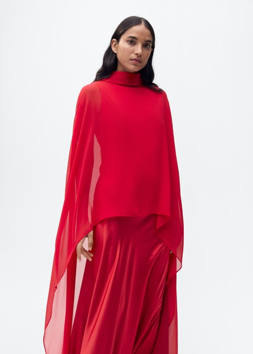 Long cape with bow - Women | MANGO USA
