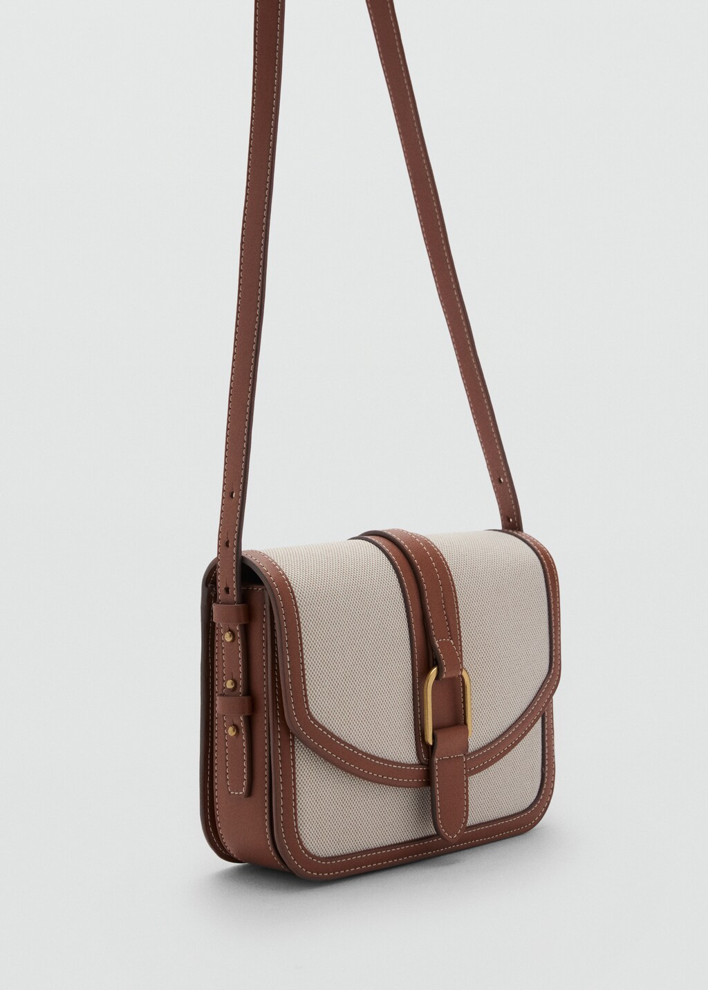 Contrasting canvas shoulder bag - Women | MNG Australia