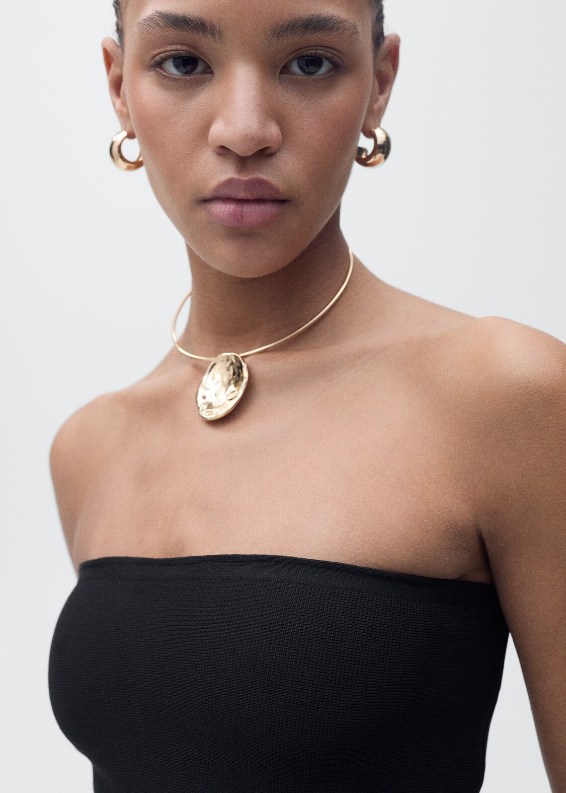 Vestido punto evasé palabra de honor - Mujer | MANGO España (Península y Baleares)