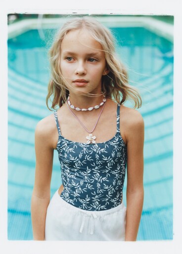 Leaf-print swimsuit - Kids | MANGO USA